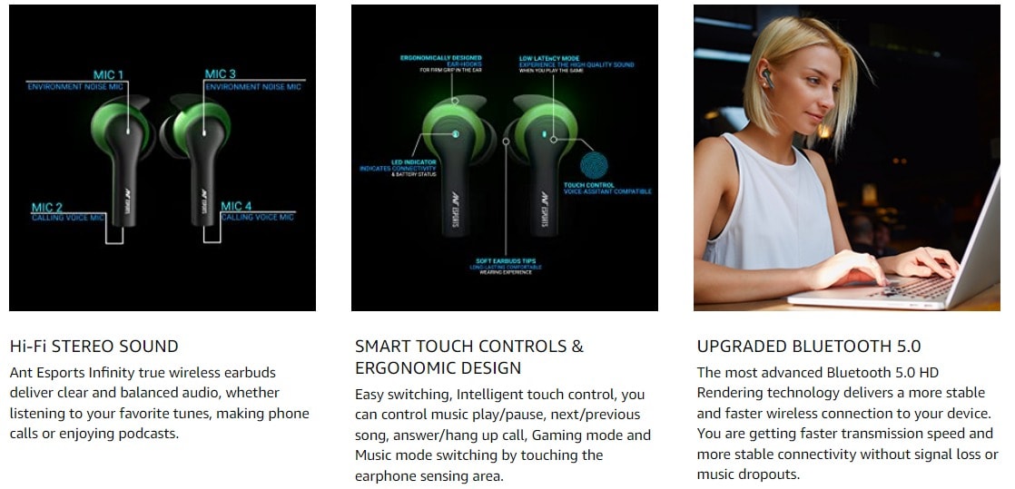 ANT ESPORTS TWS INFINITY EARBUDS - PcShop.in