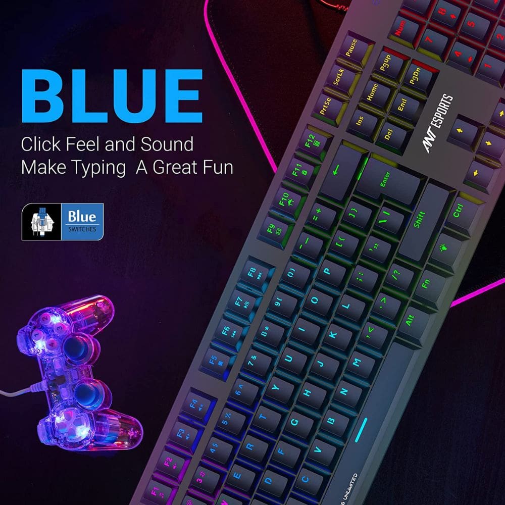 ANT ESPORTS MK3400 PRO V3 BLUE SWITCHES - PcShop.in